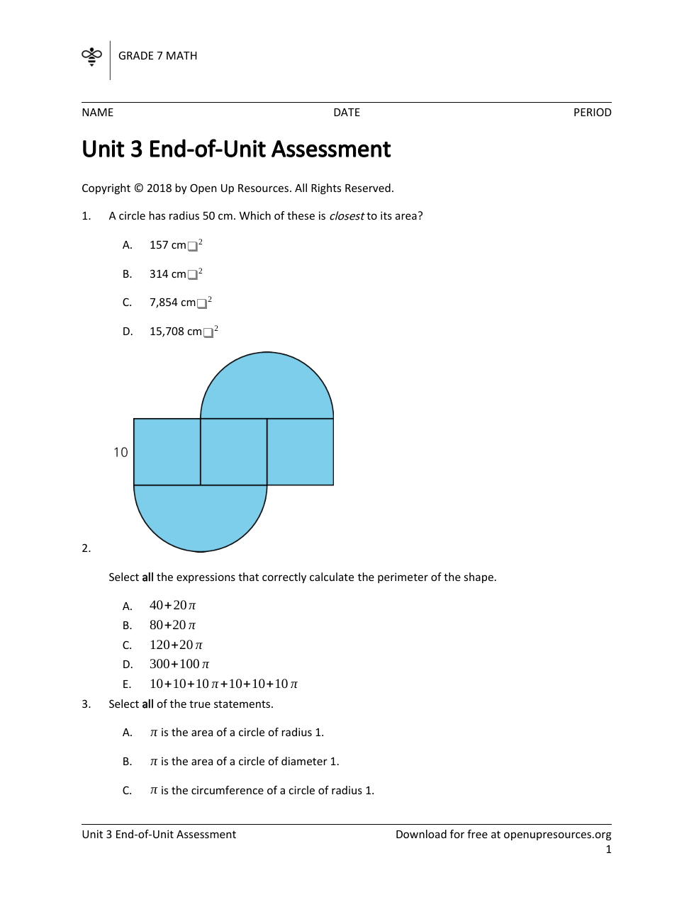 Unit 3 Test (Math Nation) - Amber Mitchell | Library | Formative