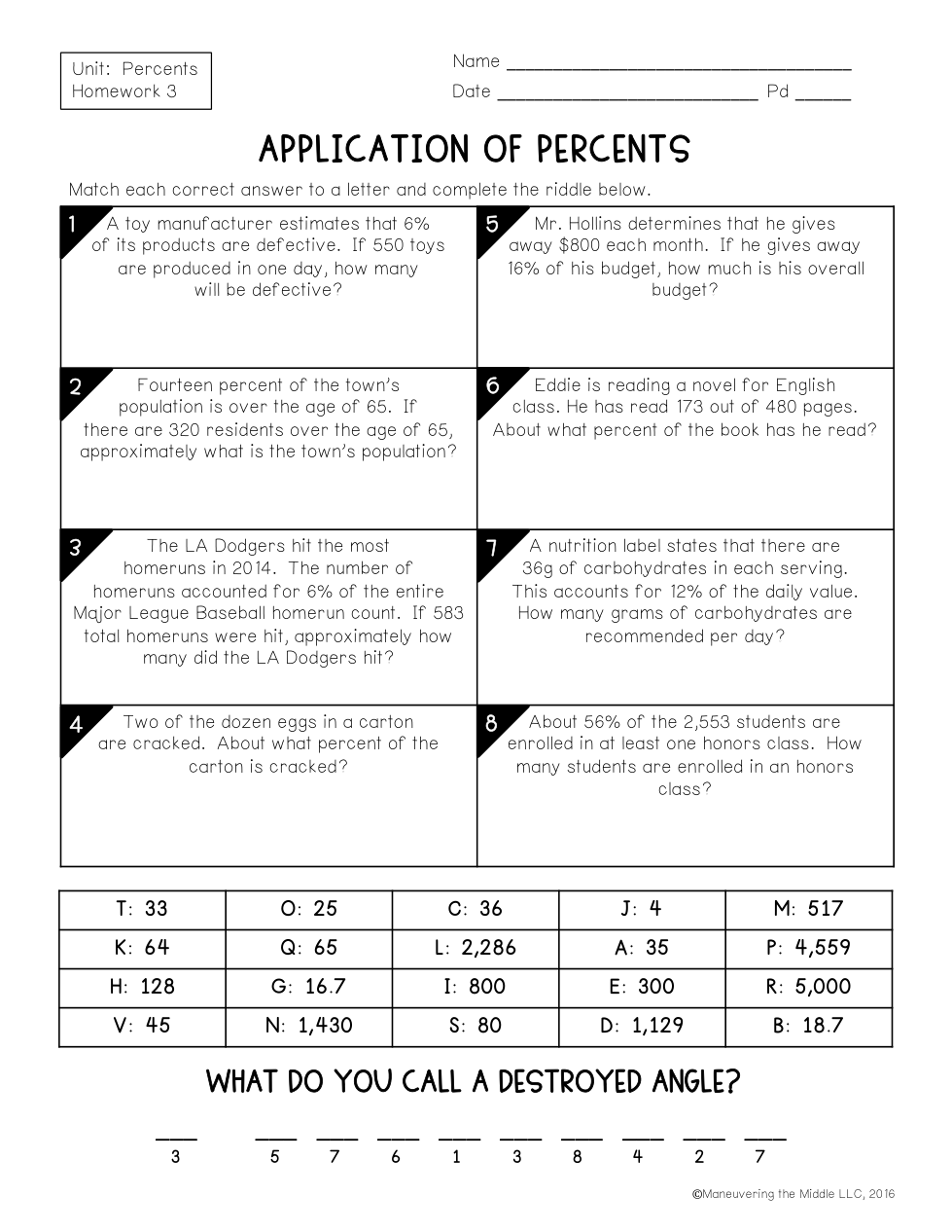 Hw #3 Application of percents - Jill Starkey | Library | Formative