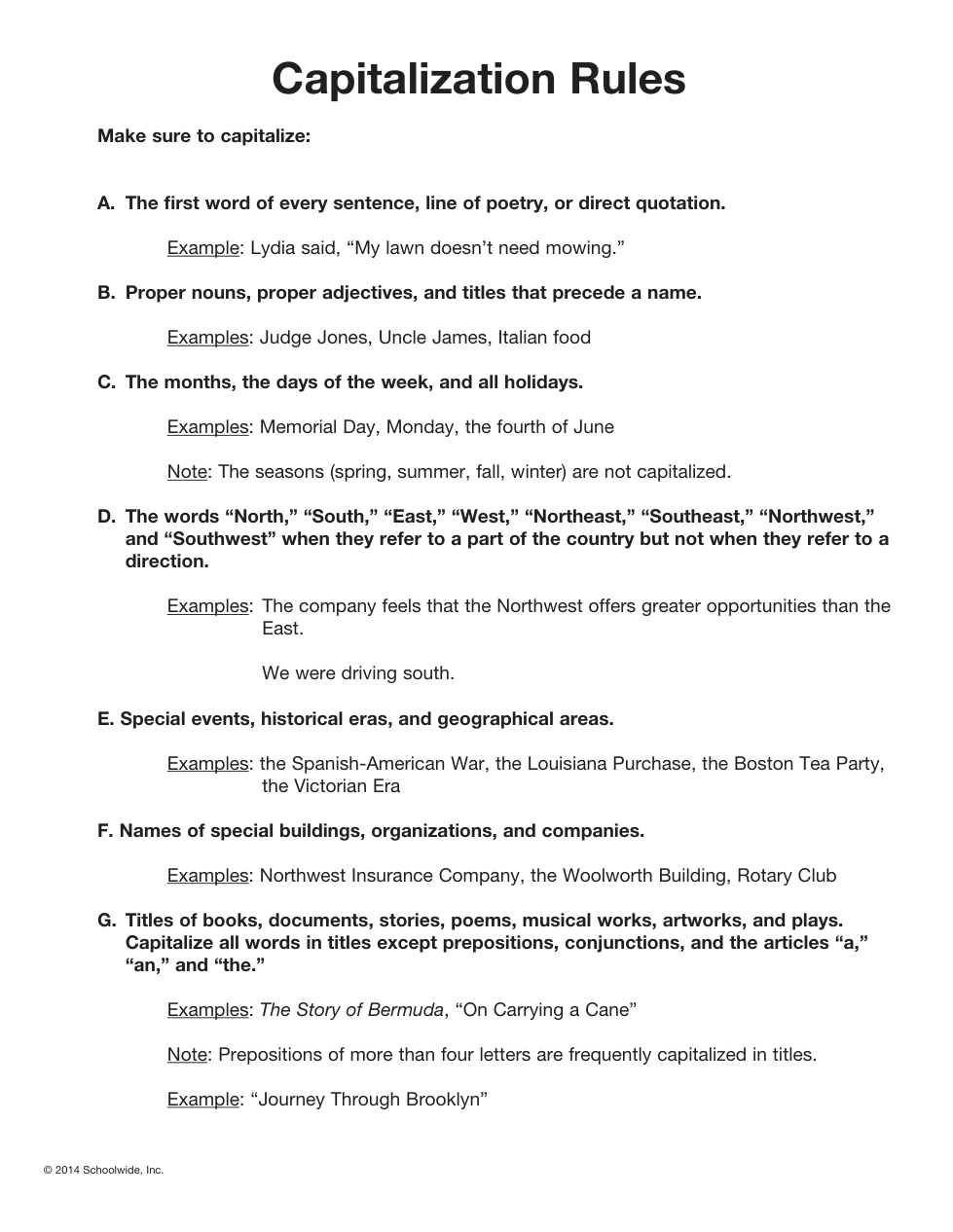 Capitalization Rules Writing Prompts - Larissa Beal | Library | Formative