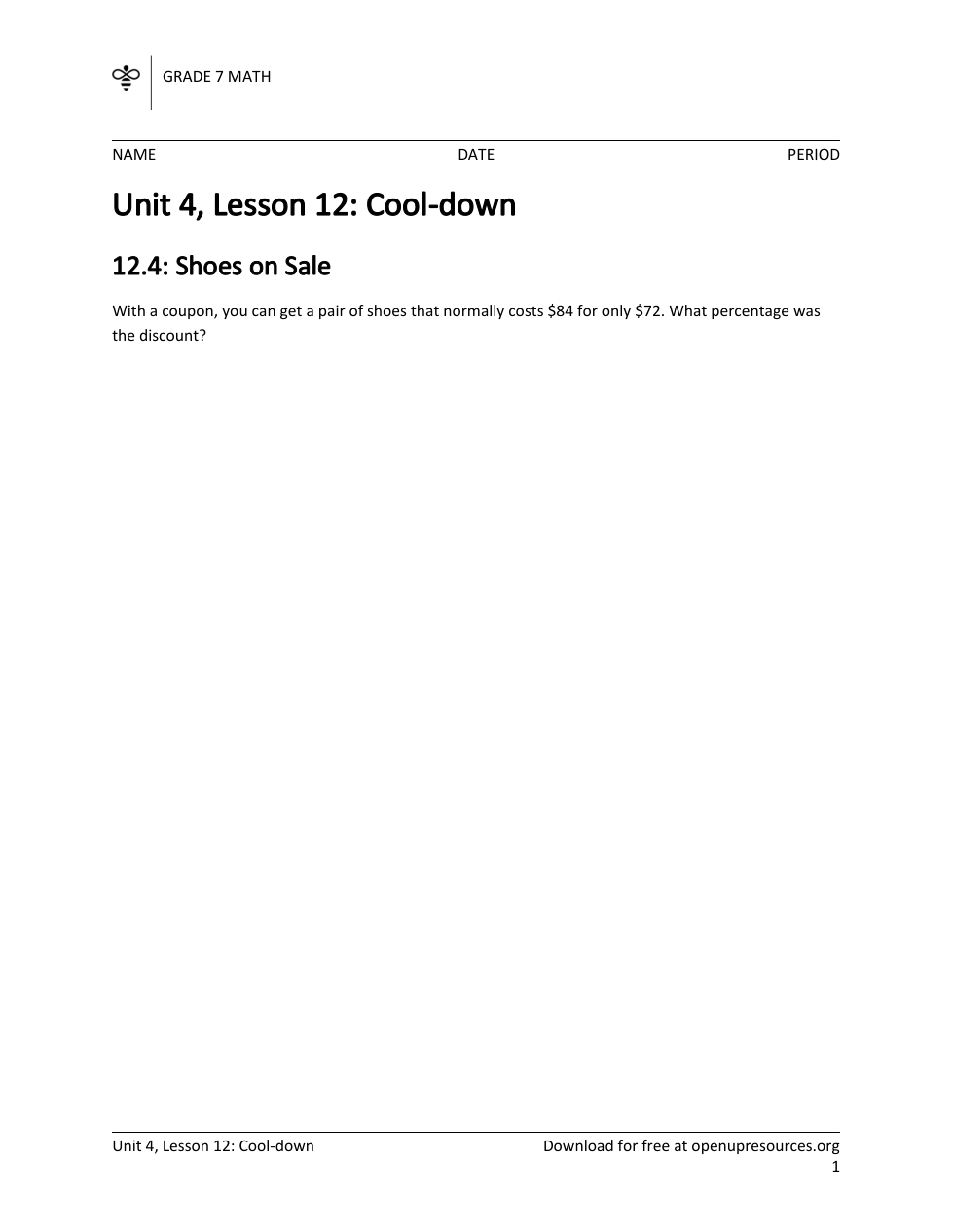 Unit 4 Lesson 12 Cool Down - Amber Mitchell | Library | Formative