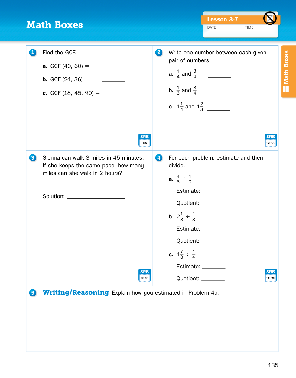 VMS Math Boxes pg. 135 - Sara Lange | Library | Formative
