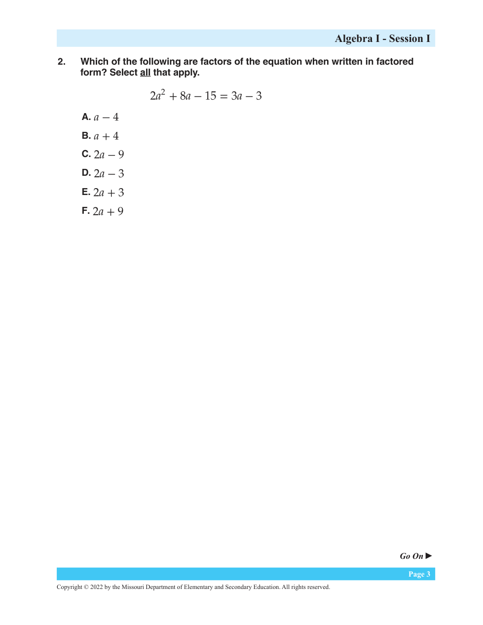 Algebra I EOC: Practice Test - Kimberly Kellerkern | Library | Formative