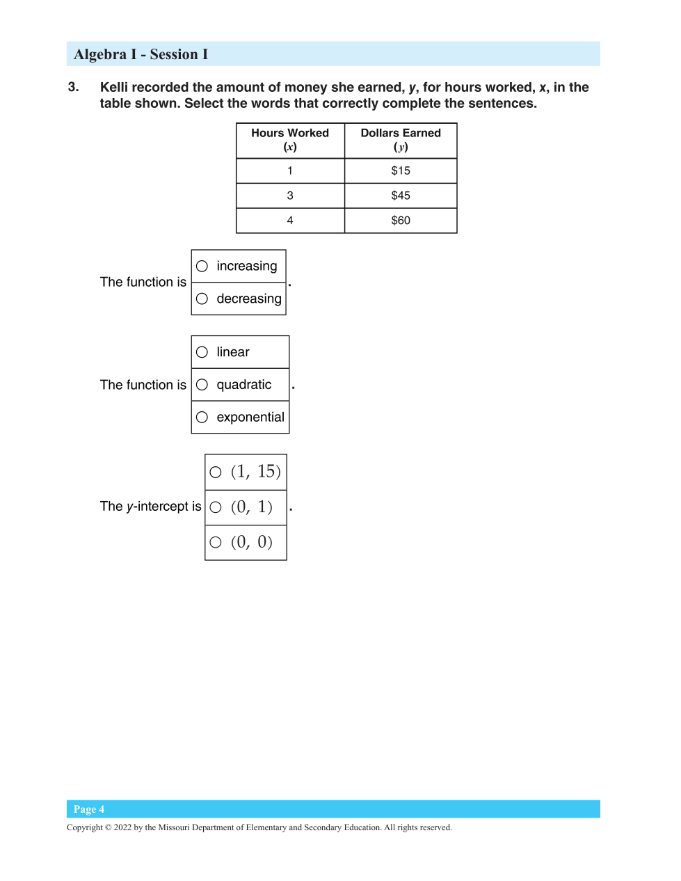 Algebra I EOC: Practice Test - Kimberly Kellerkern | Library | Formative