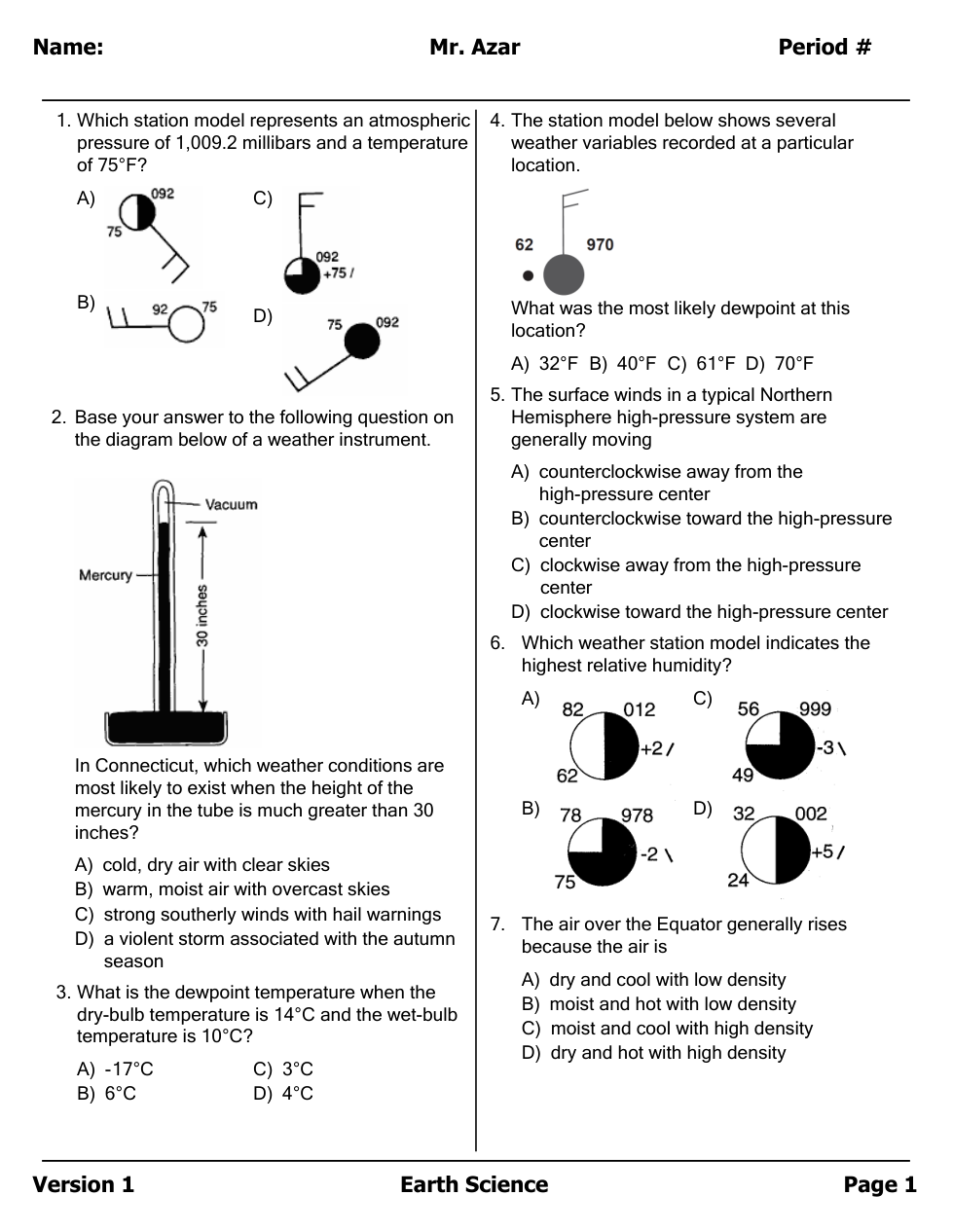 Station Model Practice - Scott Azar | Library | Formative