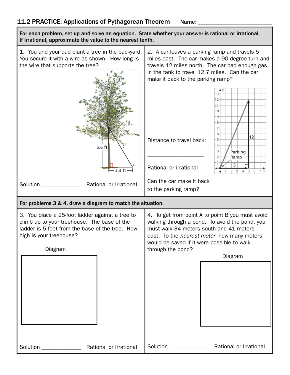 10.2 Practice: Applications of Pythagorean Theorem - Cindy Austin ...