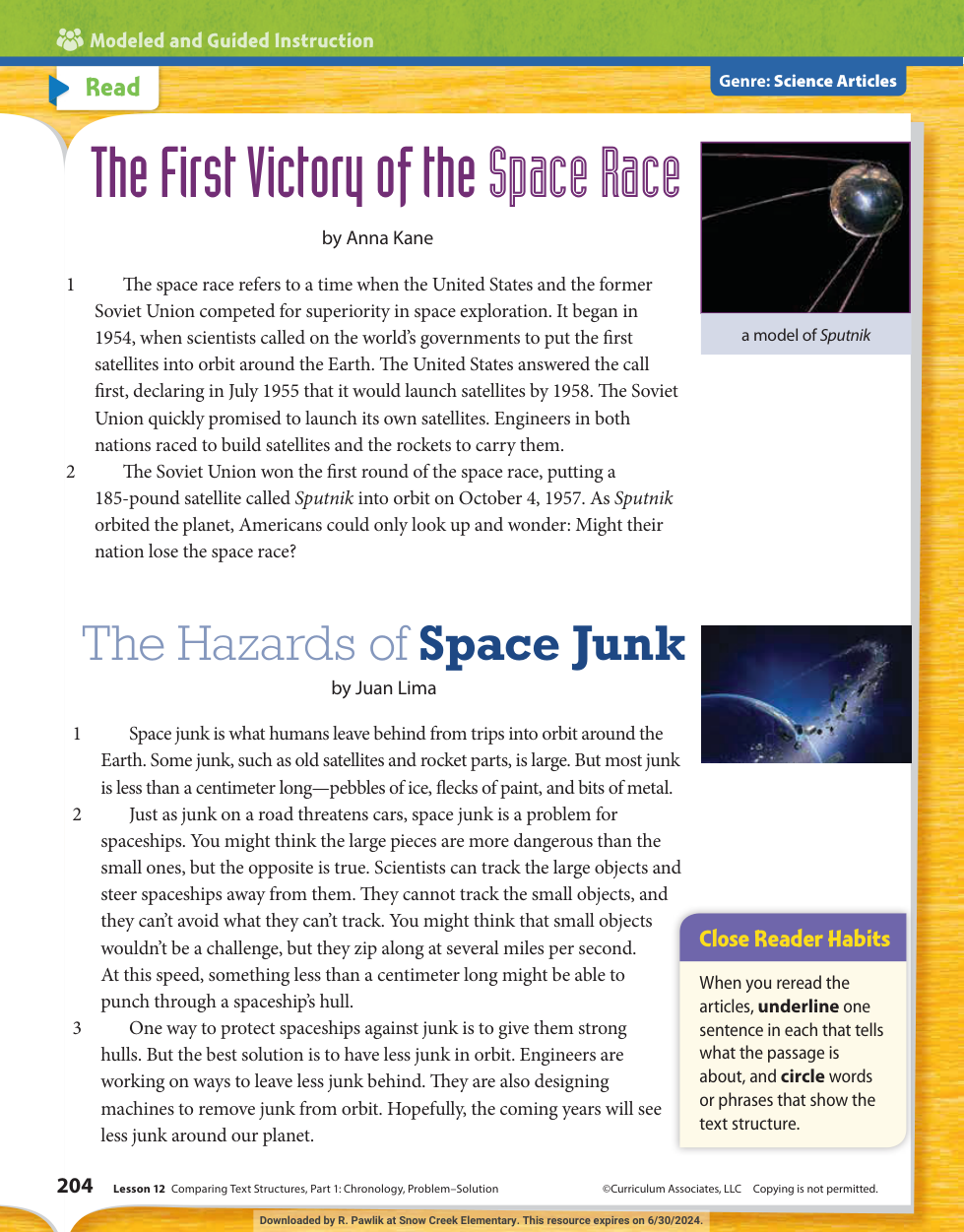 Space informational text - Rhonda Pawlik | Library | Formative