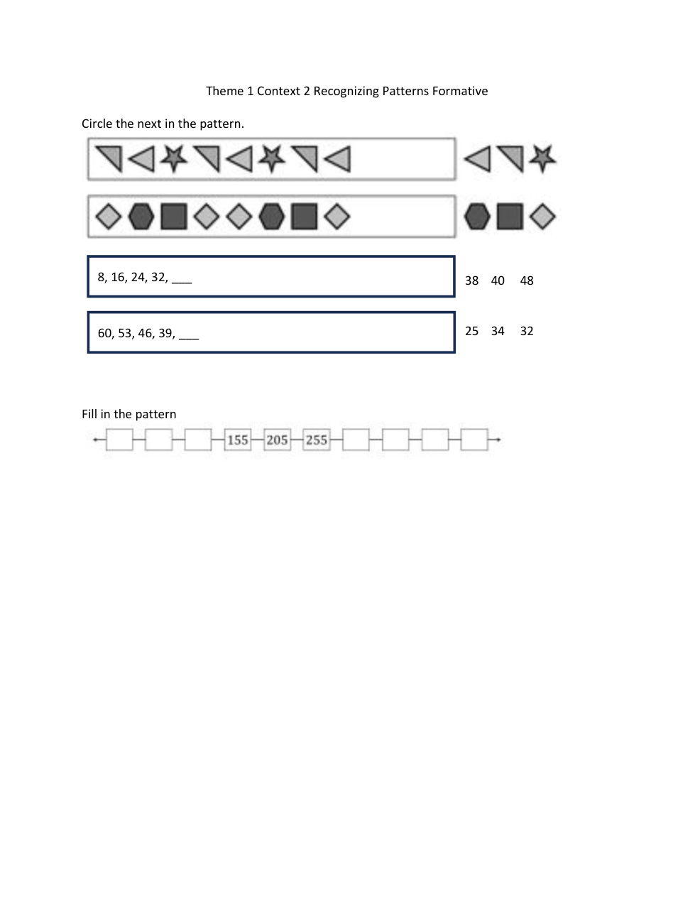 Theme 0 Context 2 Recognizing Patterns FA - Jackie Rodriguez | Library ...