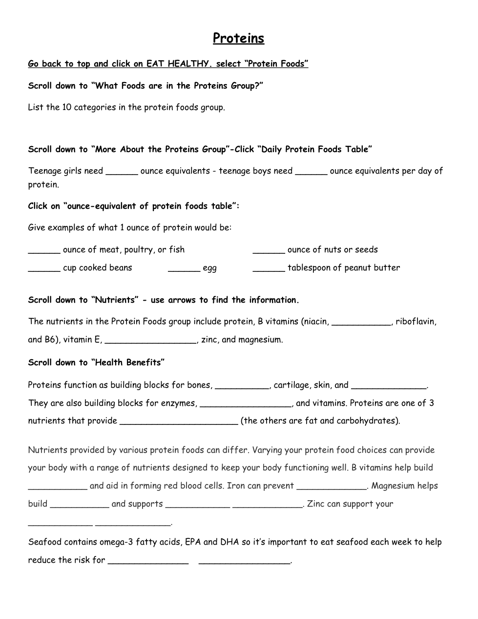 Protein Webquest - Kaylee Duncan | Library | Formative