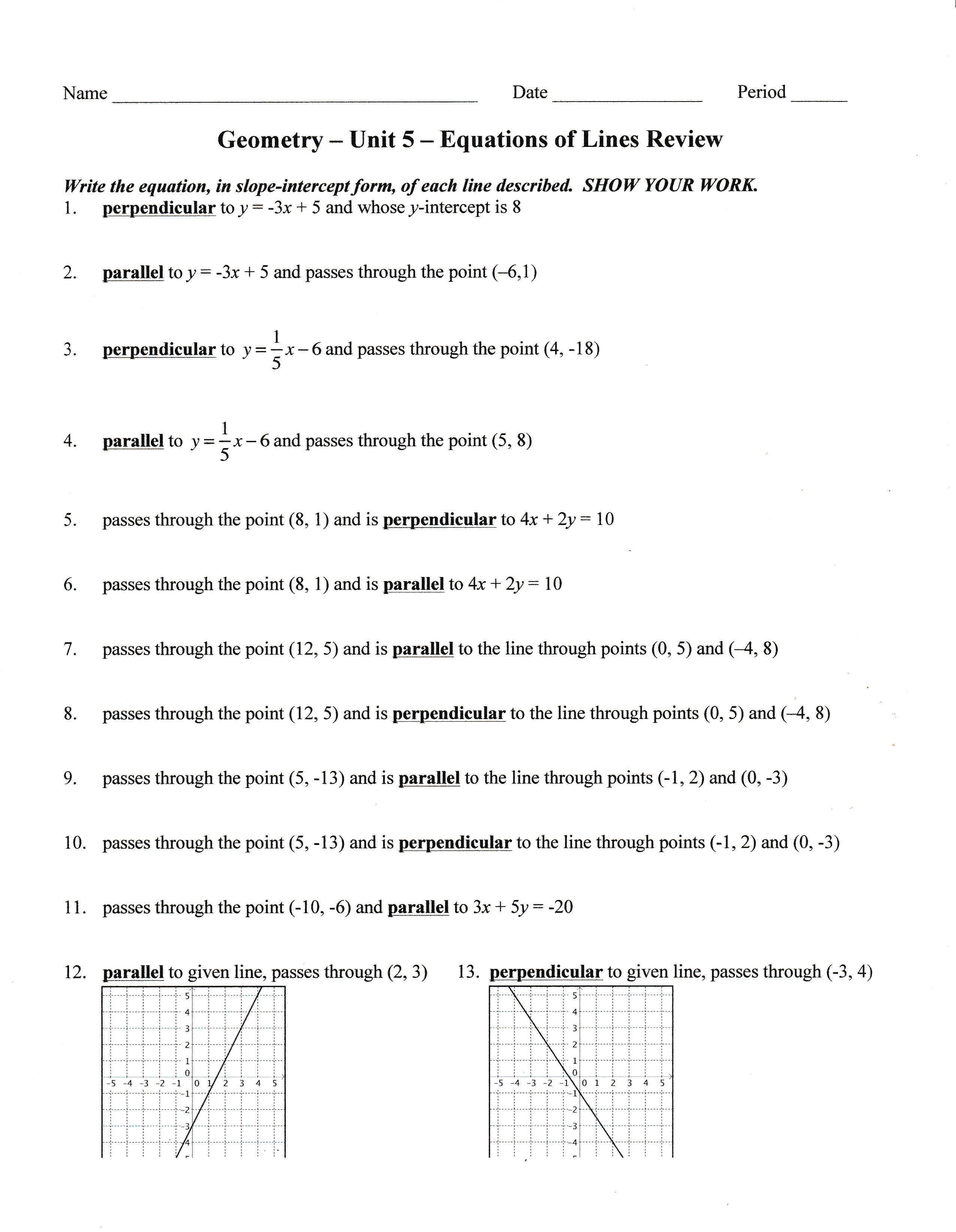 Equations of Lines Review - Robert but | Library | Formative