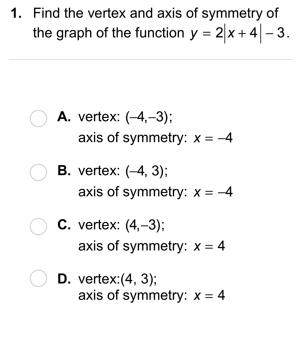 Algebra 2 2 7 Absolute Value Functions And Graphs Felix Gabathuler