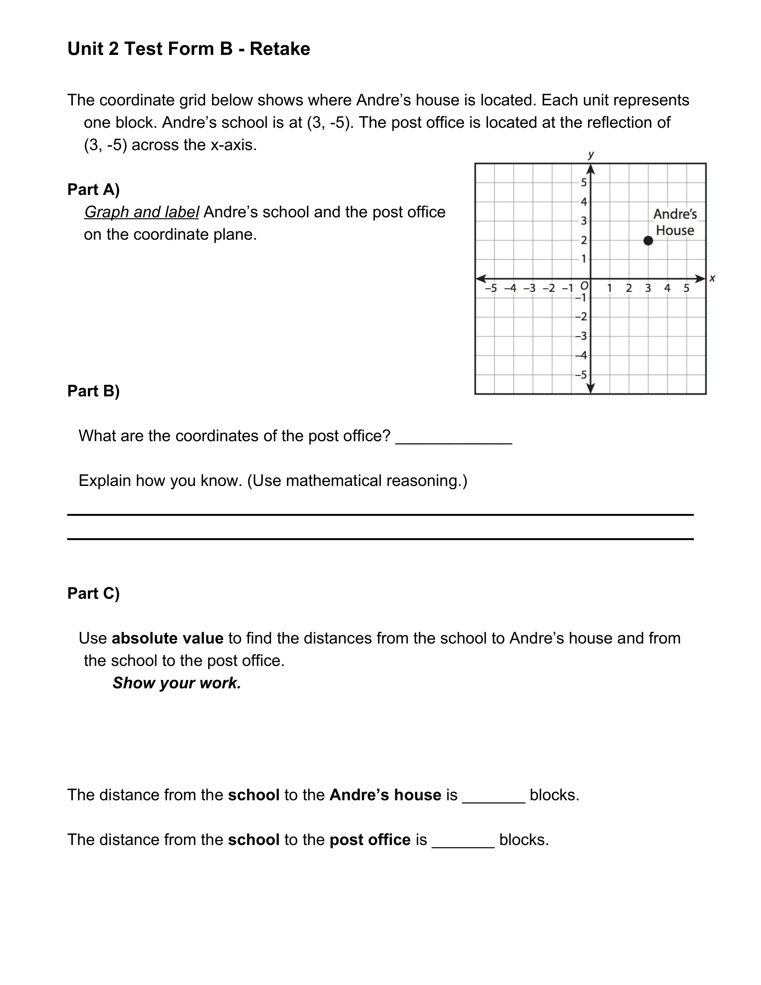 Unit 2 Test Form B - Retake - Christine Godfrey | Library | Formative