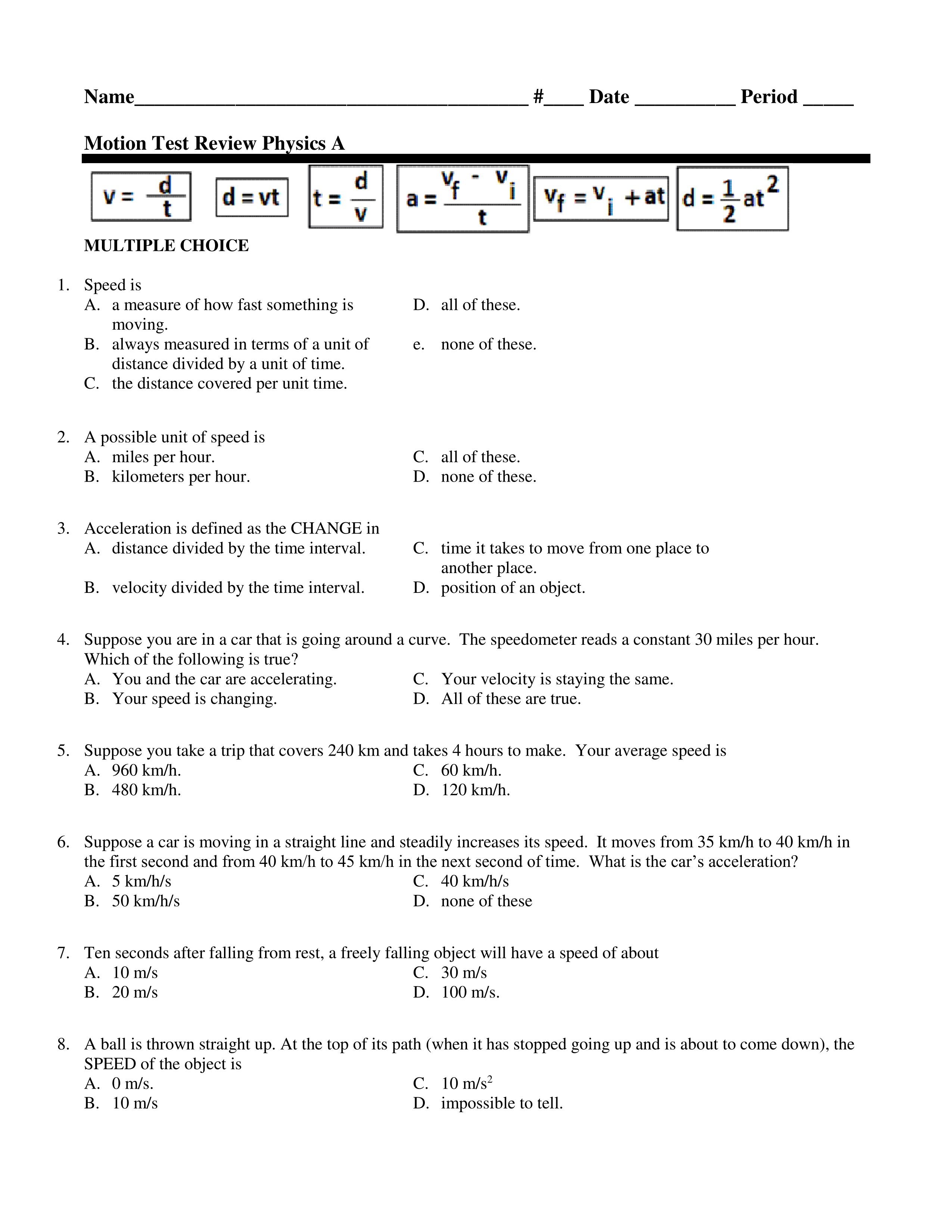 Linear Motion Review - Charles Carter | Library | Formative