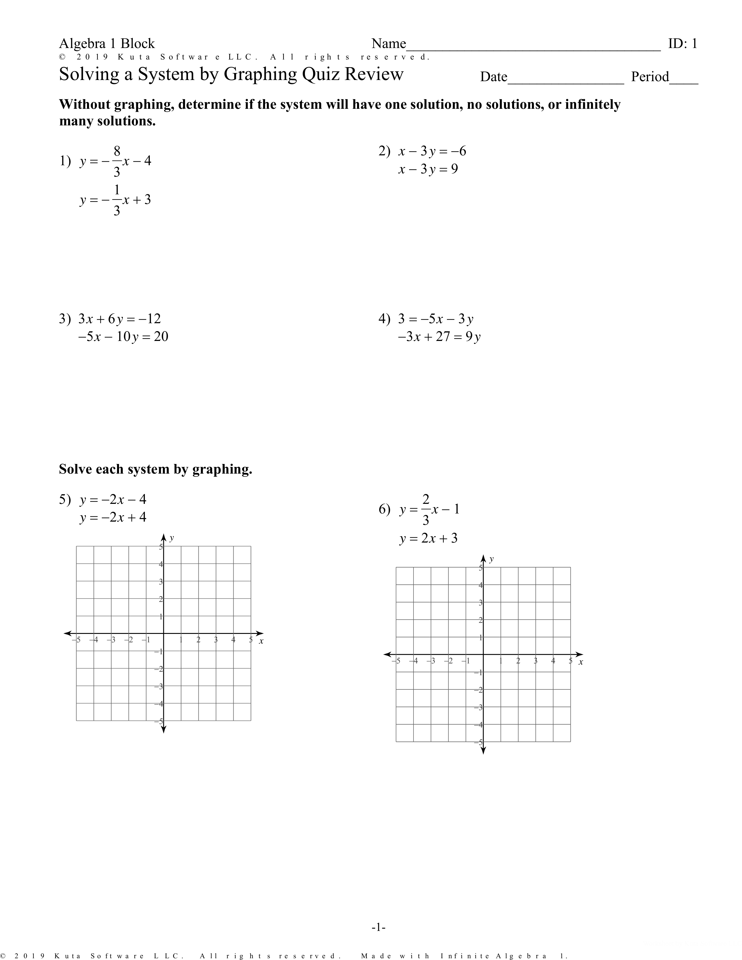 Solving by Graphing Quiz Review - Math Teachers | Library | Formative