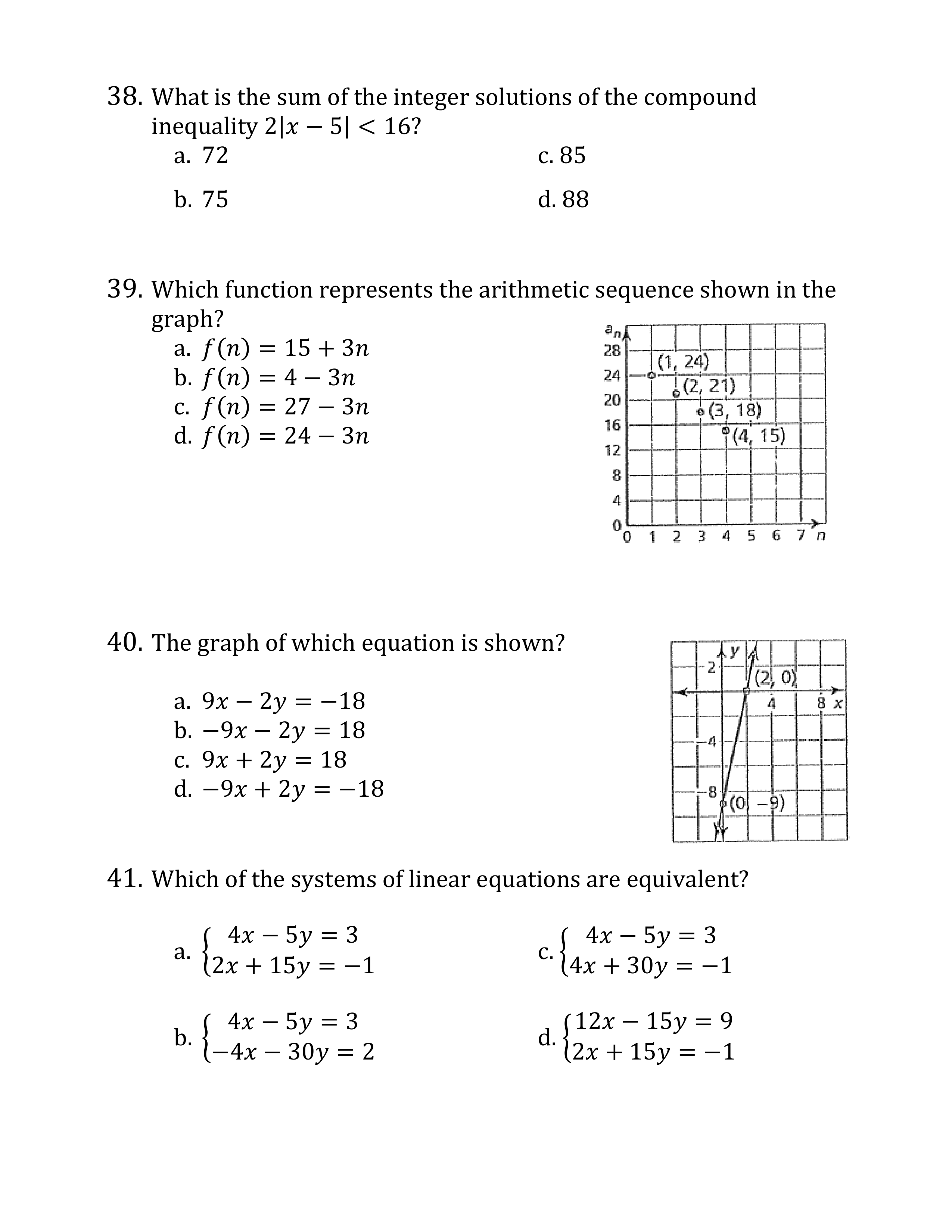 Algebra 1 Pretest 2022-2023 - Nicole Richardone | Library | Formative