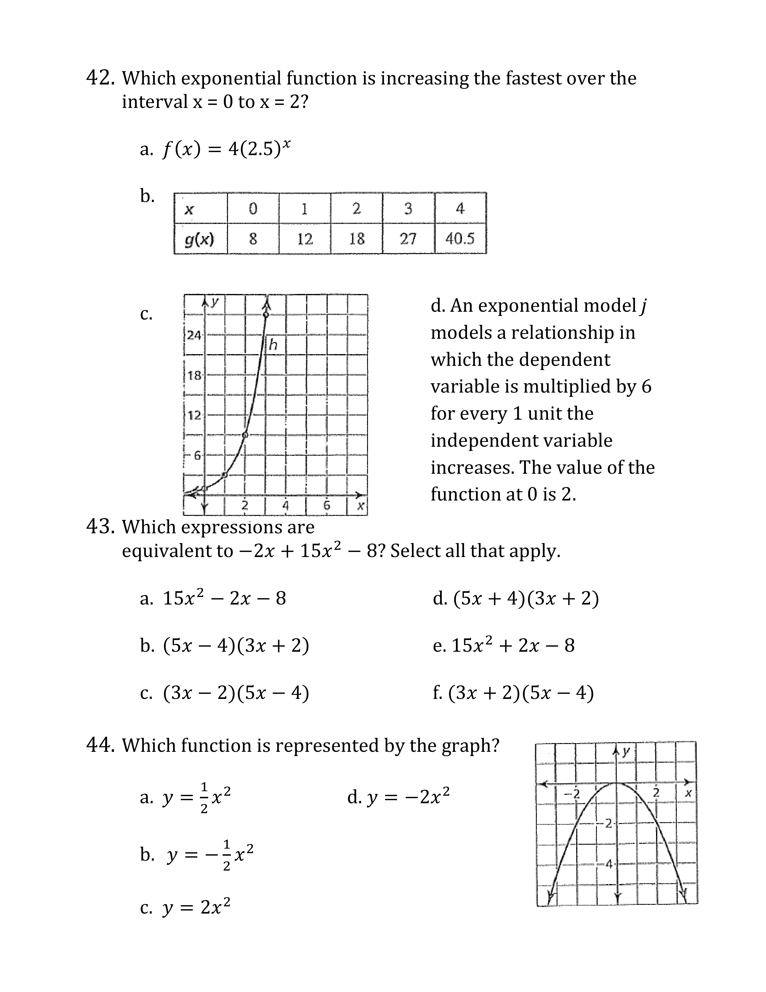 Algebra 1 Pretest 2022-2023 - Nicole Richardone | Library | Formative
