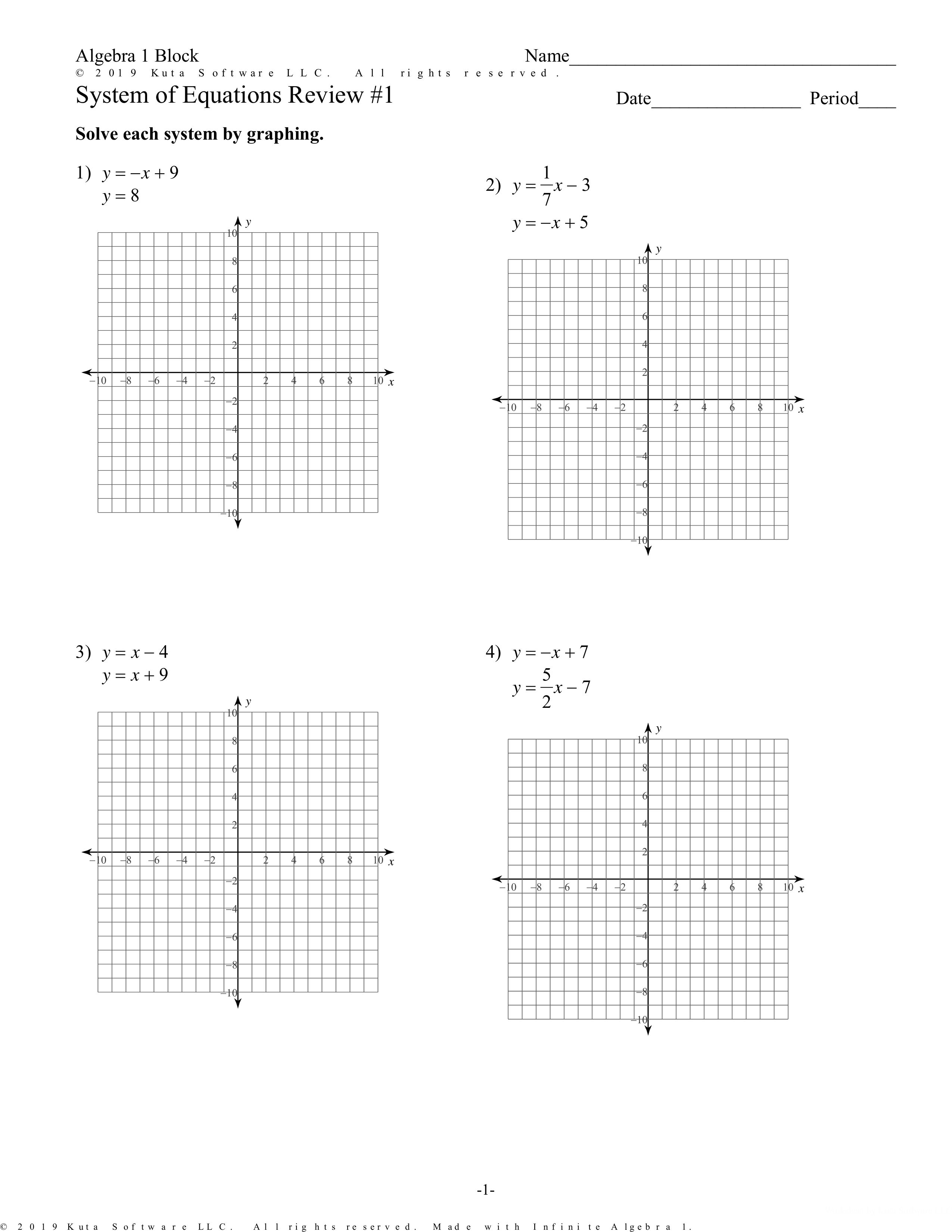 System of Equations Review #1 - Math Teachers | Library | Formative