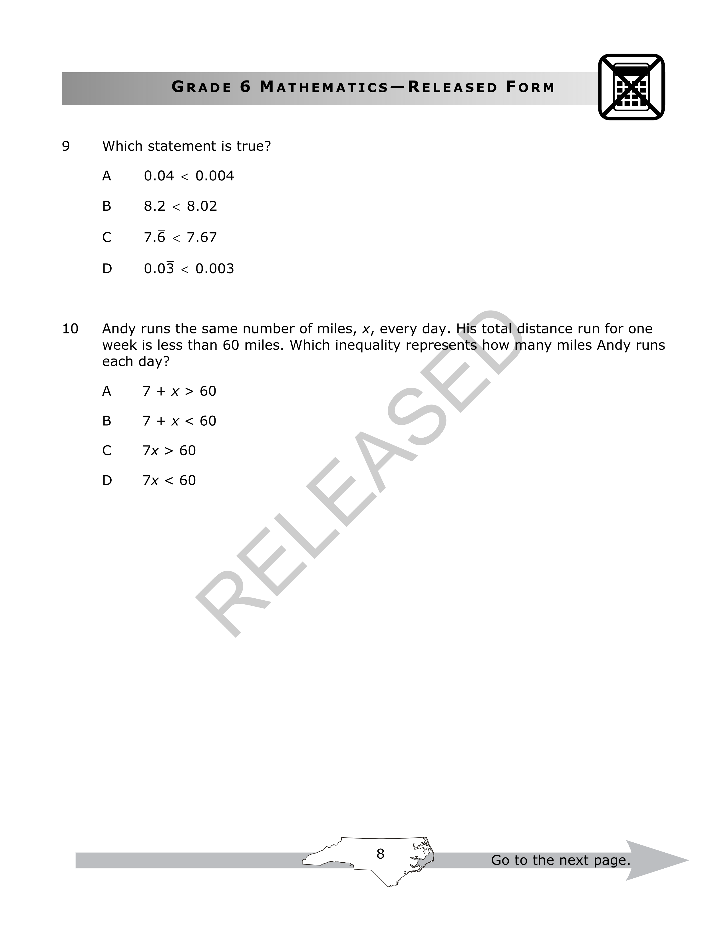 Released EOG 6th Grade Courtney Malone Library Formative Released EOG 6th Grade Courtney Malone Library Formative