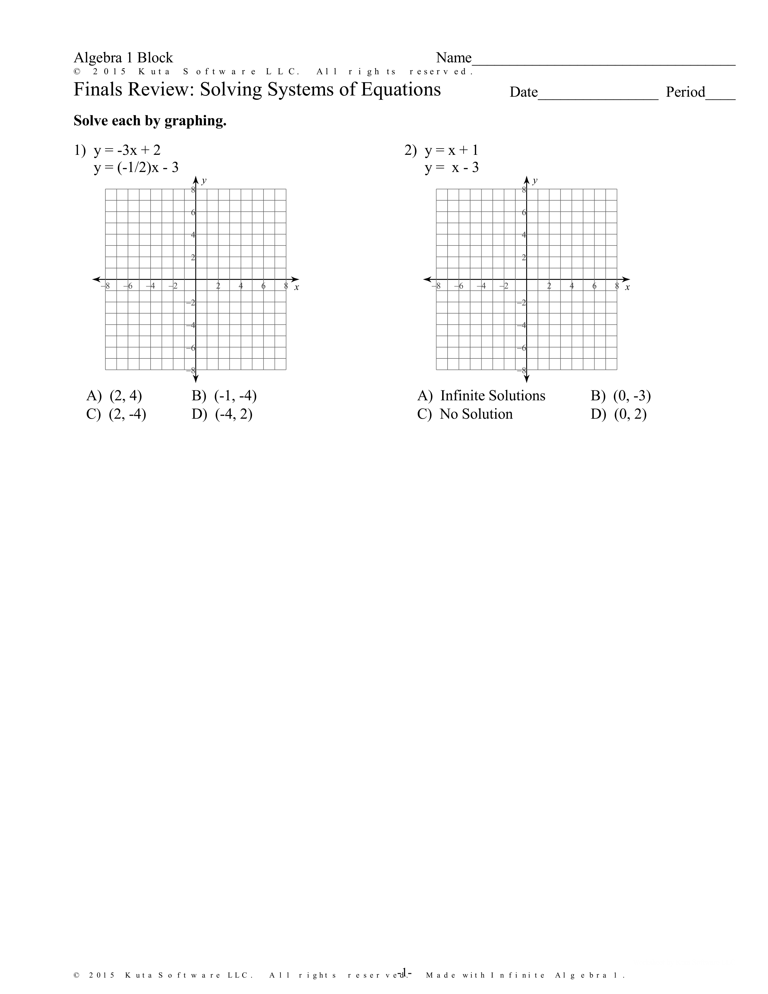 Solving Systems Final Review - Math Teachers | Library | Formative