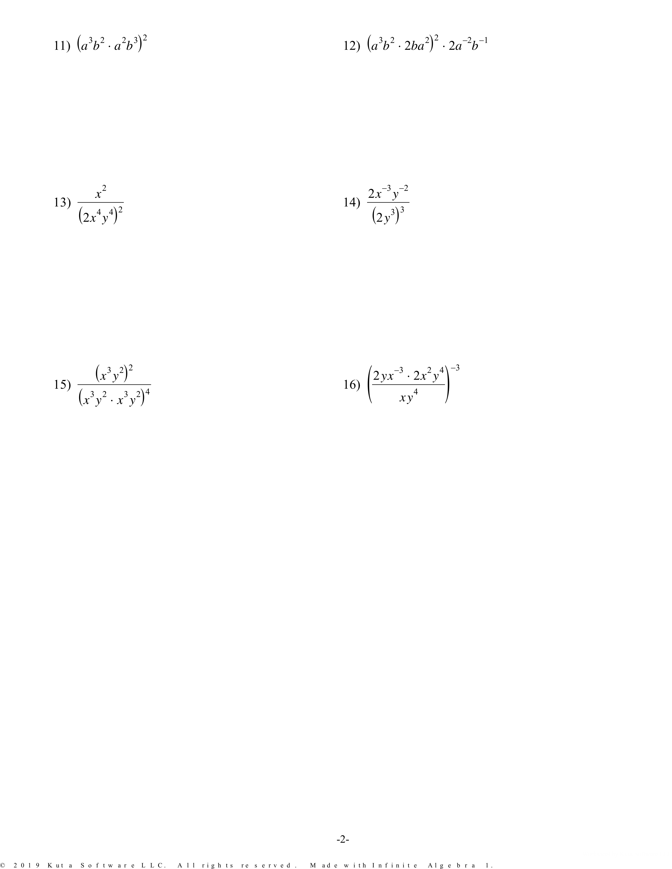 Exponent Properties Final Review - Math Teachers | Library | Formative