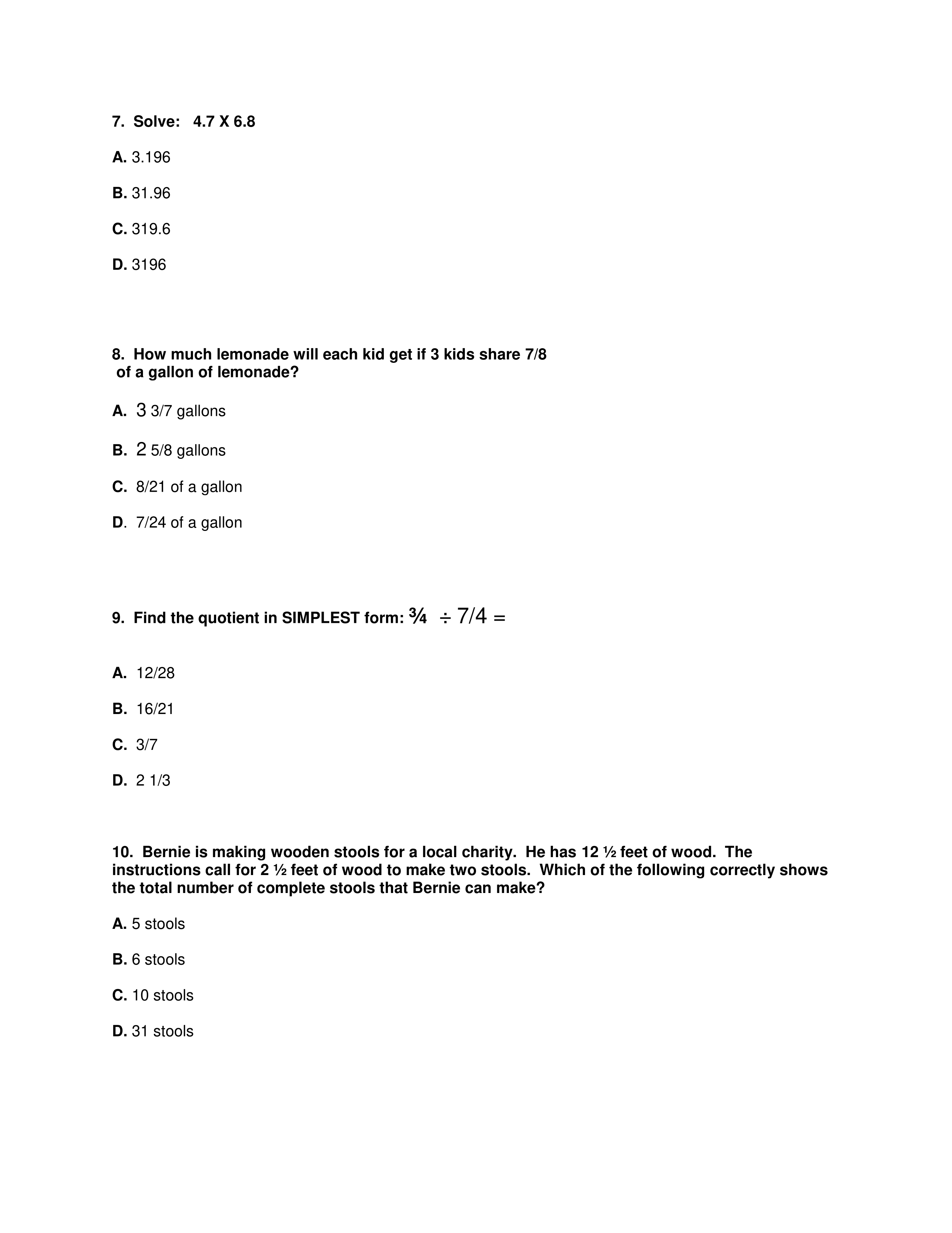 Benchmark 1 Math 6th Grade Danielle Yawn Library Formative