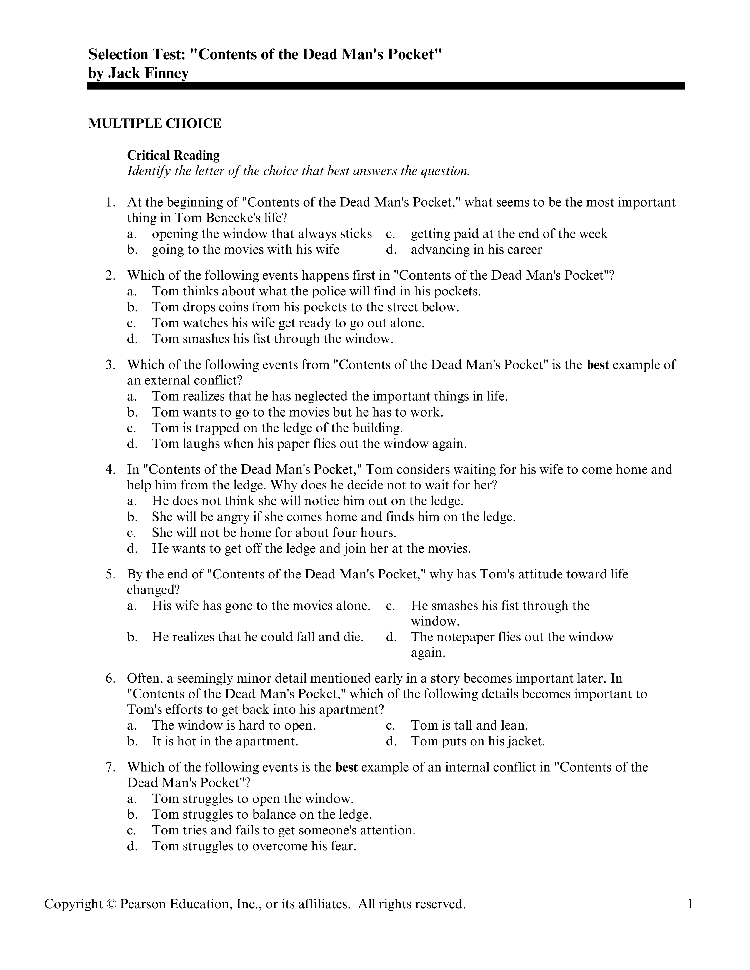 Test: "Contents of the Dead Man's Pocket" - Rebecca Barnes | Library ...