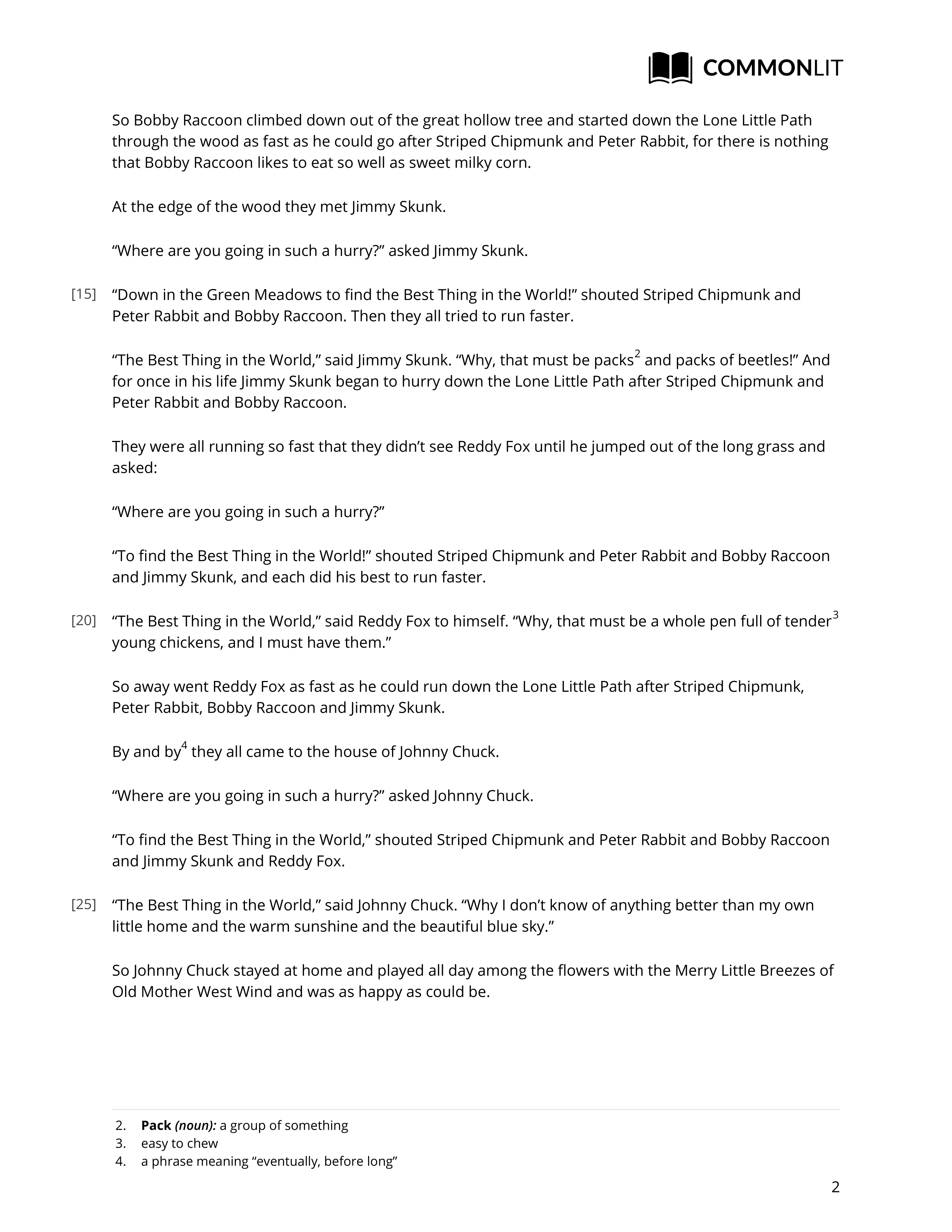 Literary- Johnny Chuck - AARON TRINKNER | Library | Formative