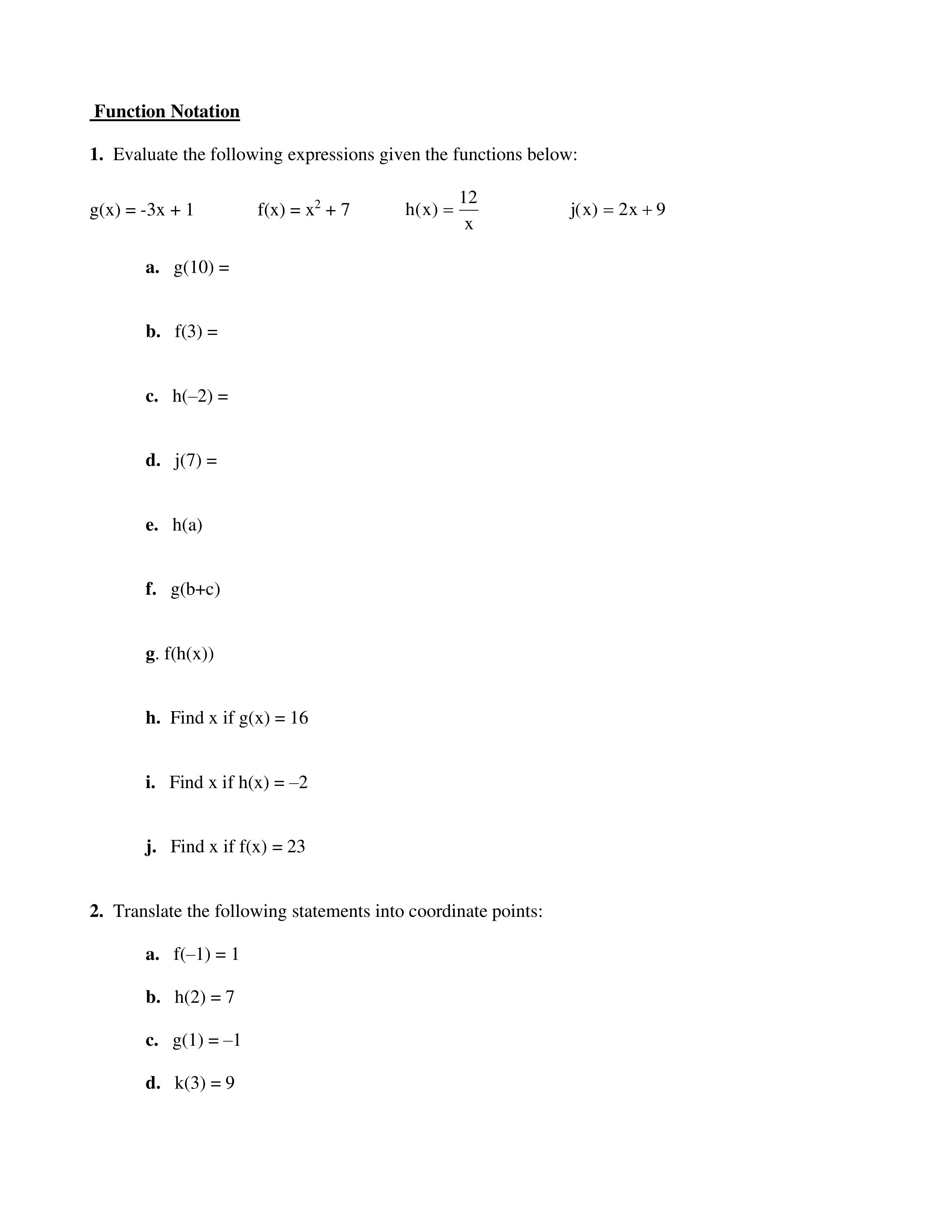 Function and Function Notation Review - Mary Thoreen | Library | Formative