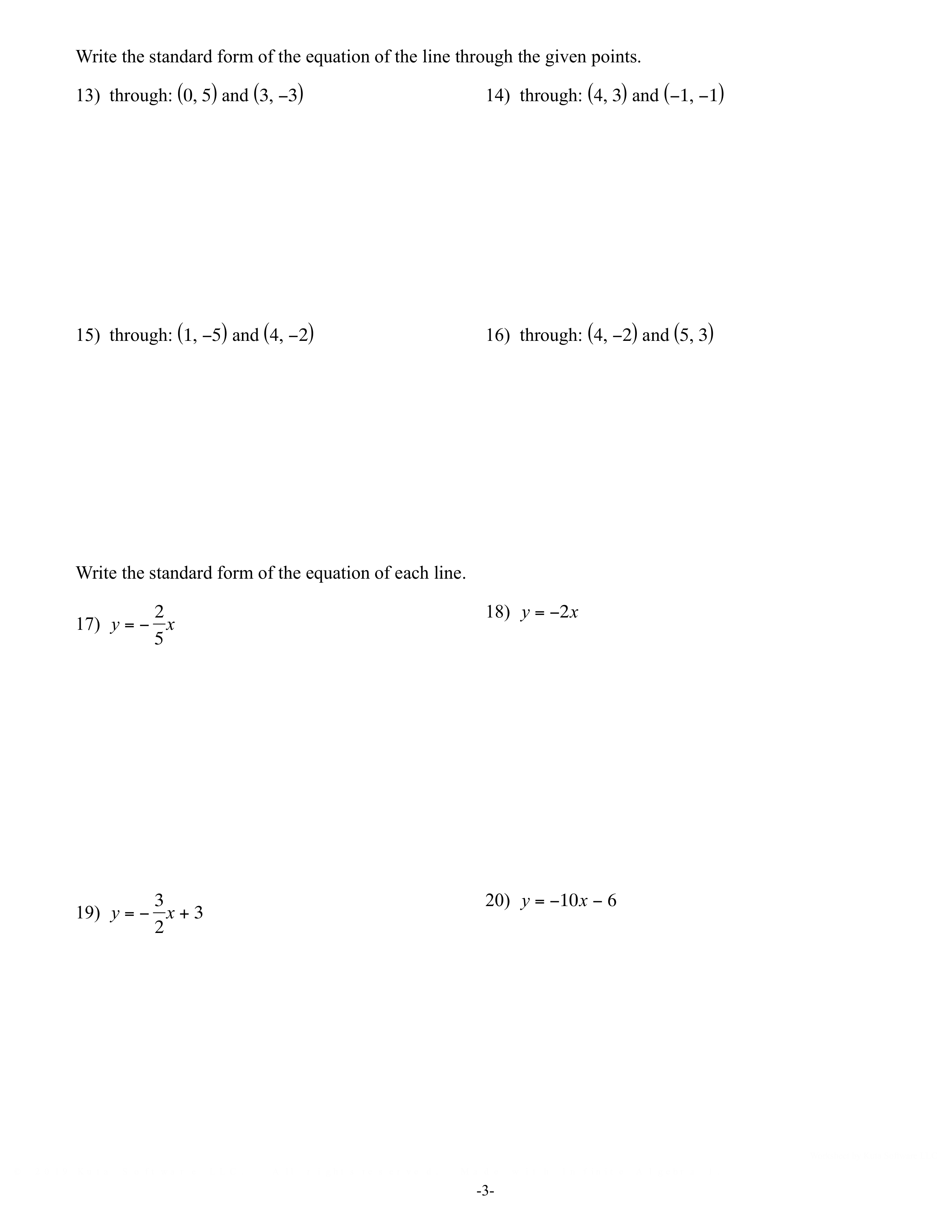 Extra Practice with Standard Form - Chris Long | Library | Formative
