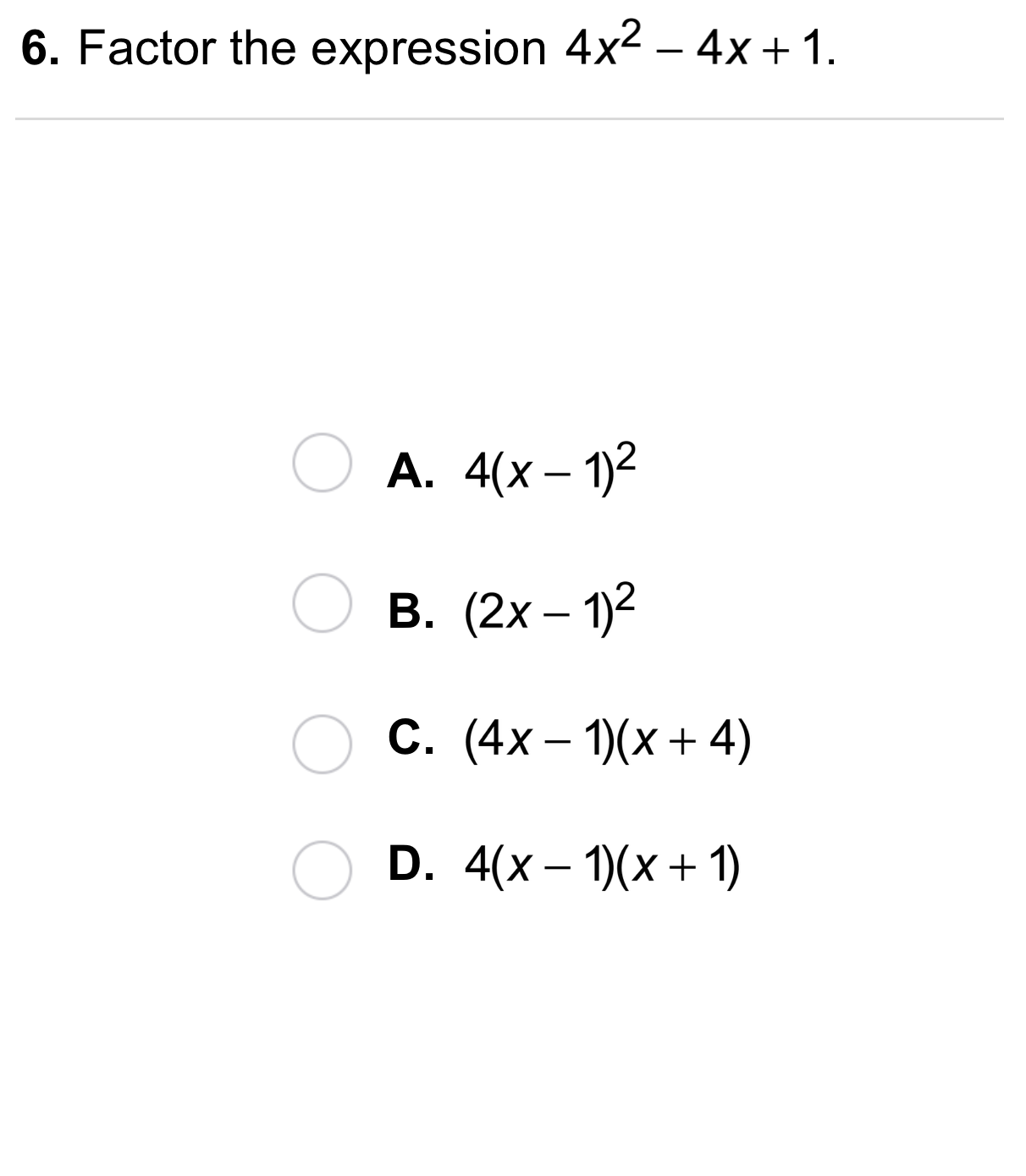 Algebra 2 4-4 Independent Practice: Factoring Quadratic Expressions ...