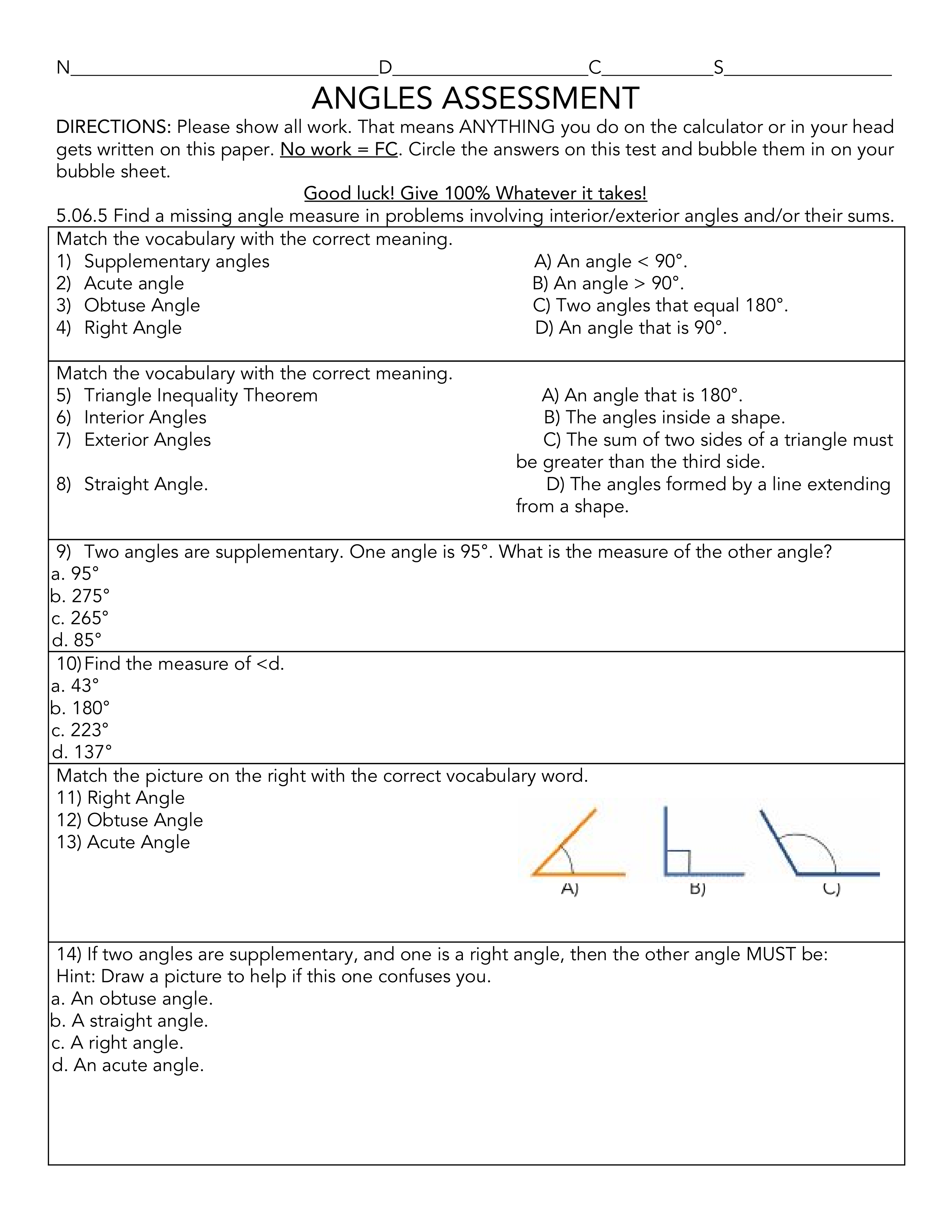 Angles Assessment - Cory Duquette | Library | Formative