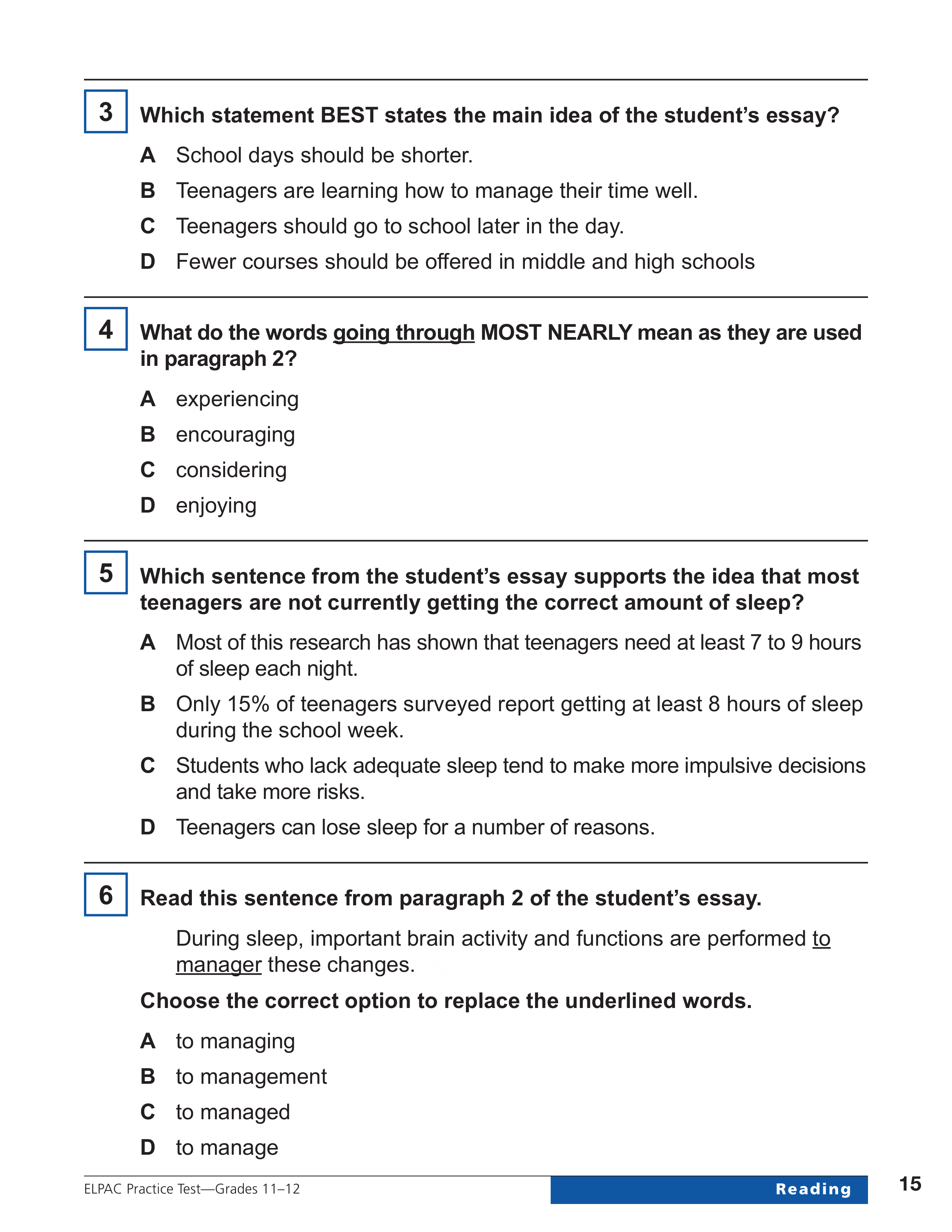Secondary: ELPAC Reading Practice #2 - Kimberly Moreno | Library ...
