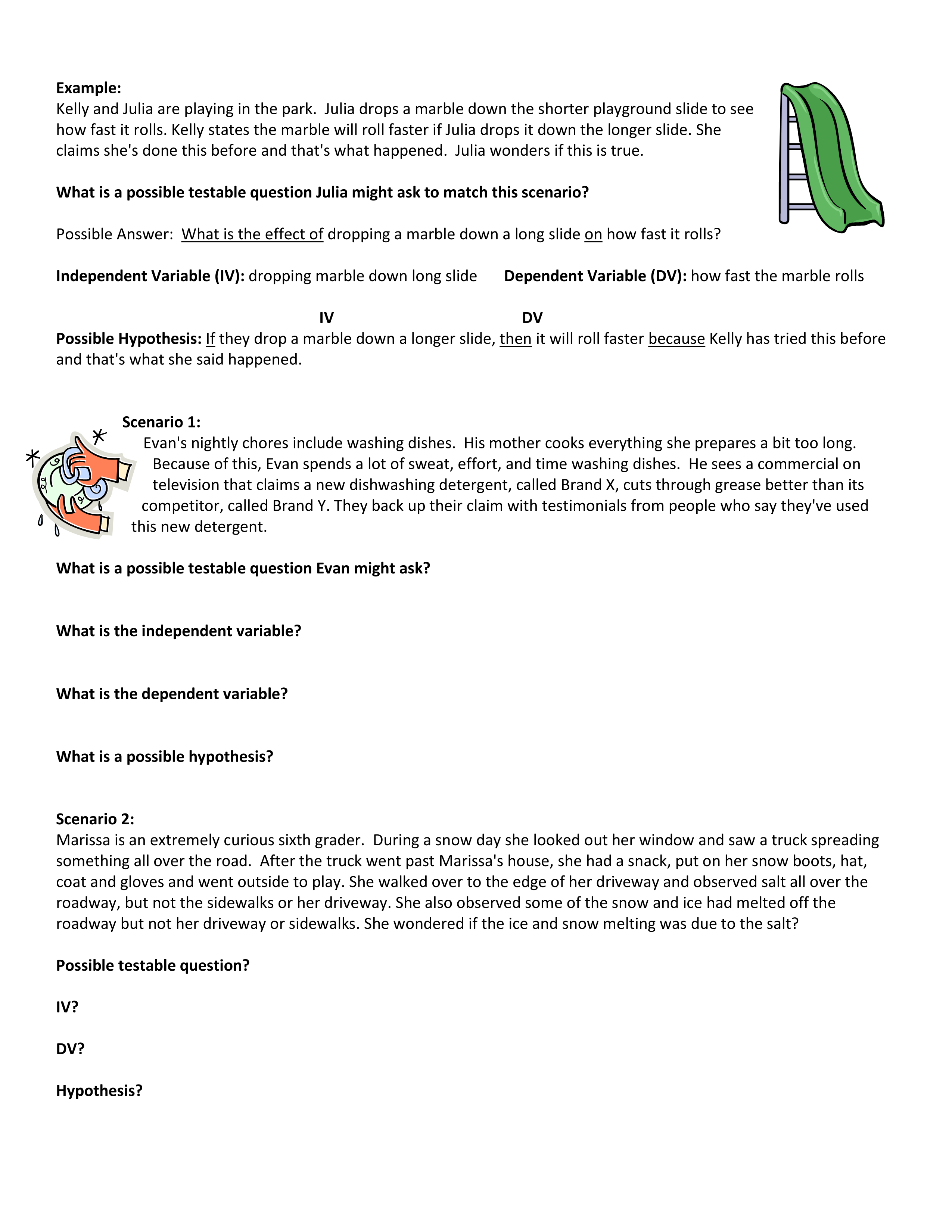 Writing Hypotheses and Identifying Variables Practice - Leigh-Ann Olsen ...