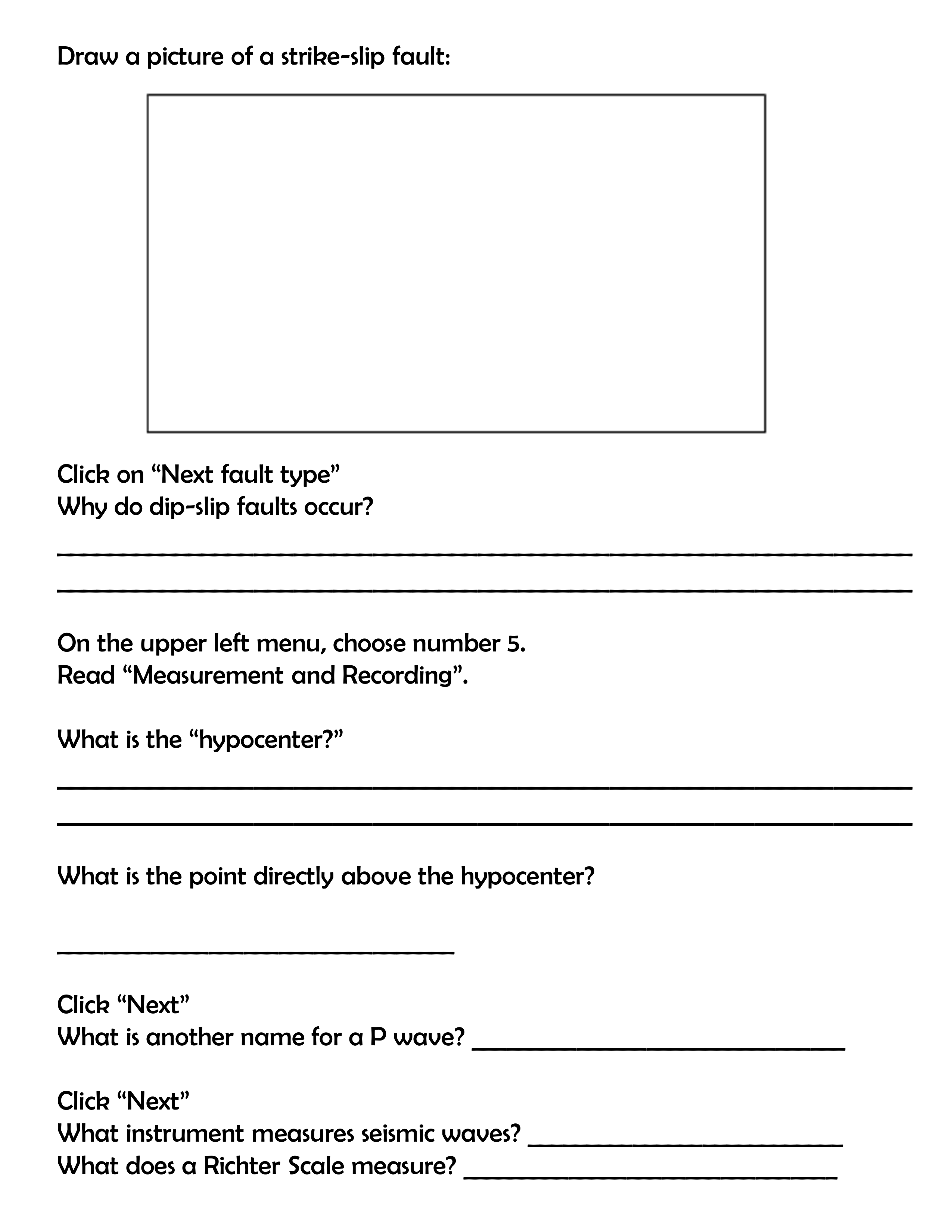 Earthquake Scavenger Hunt - Bridgett Phillips-Moore | Library | Formative