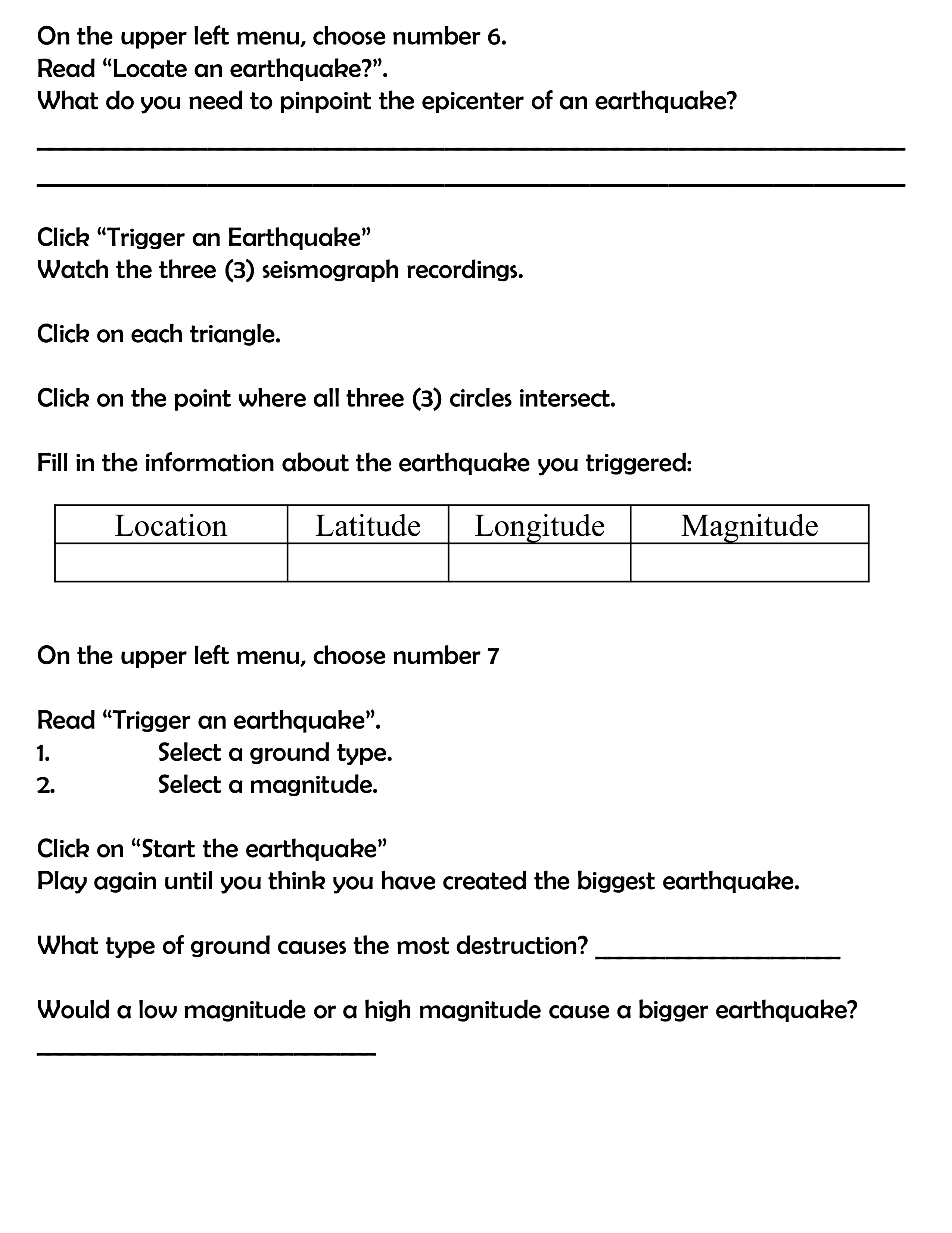 Earthquake Scavenger Hunt - Bridgett Phillips-Moore | Library | Formative