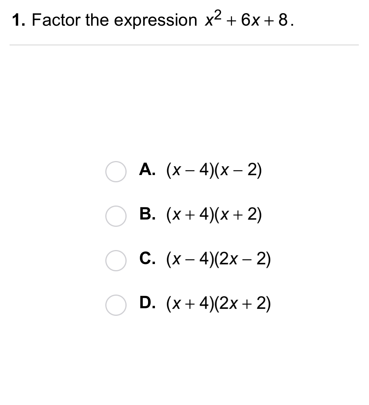 Algebra 2 4-4 Independent Practice: Factoring Quadratic Expressions ...