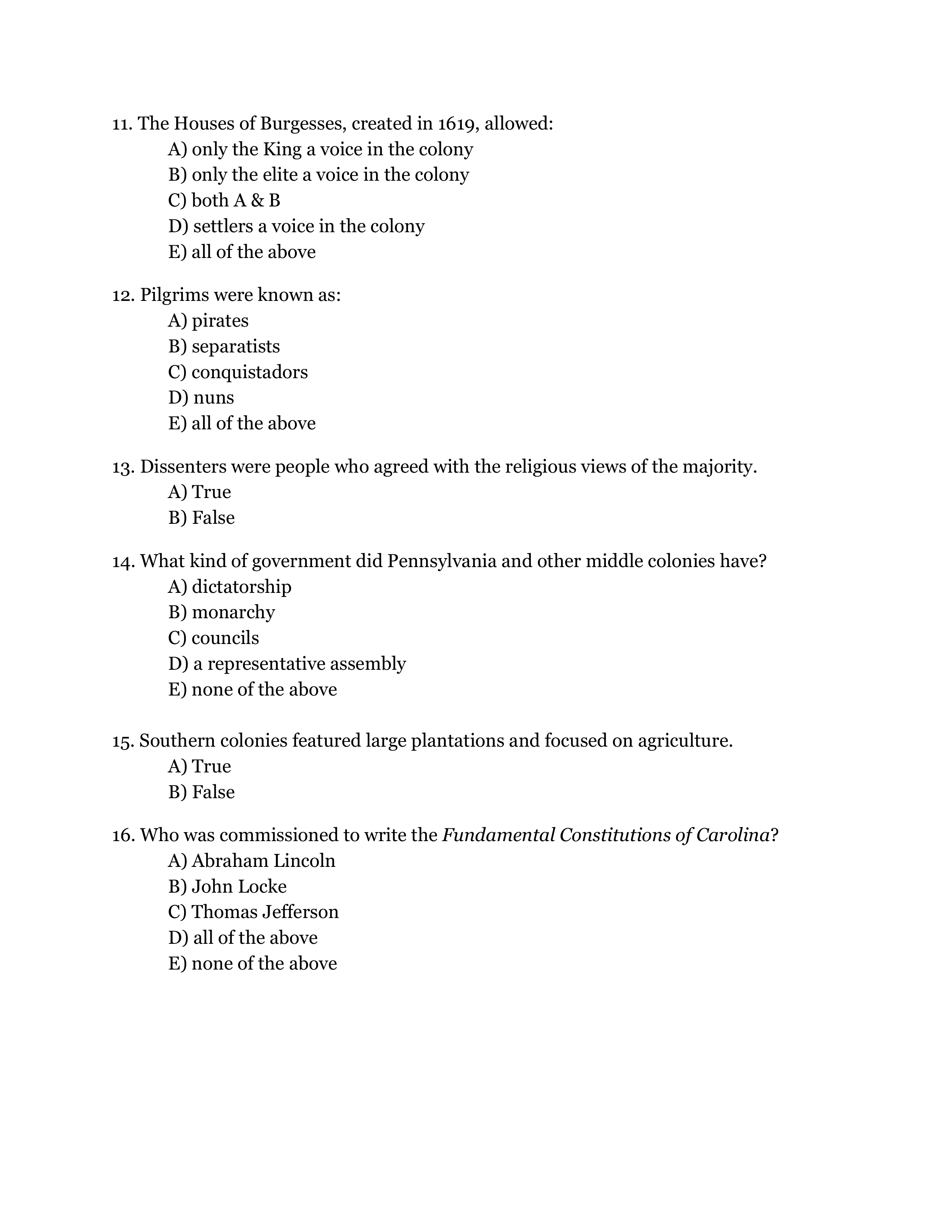 Exploration & Colonies Test - Craige Roberts | Library | Formative