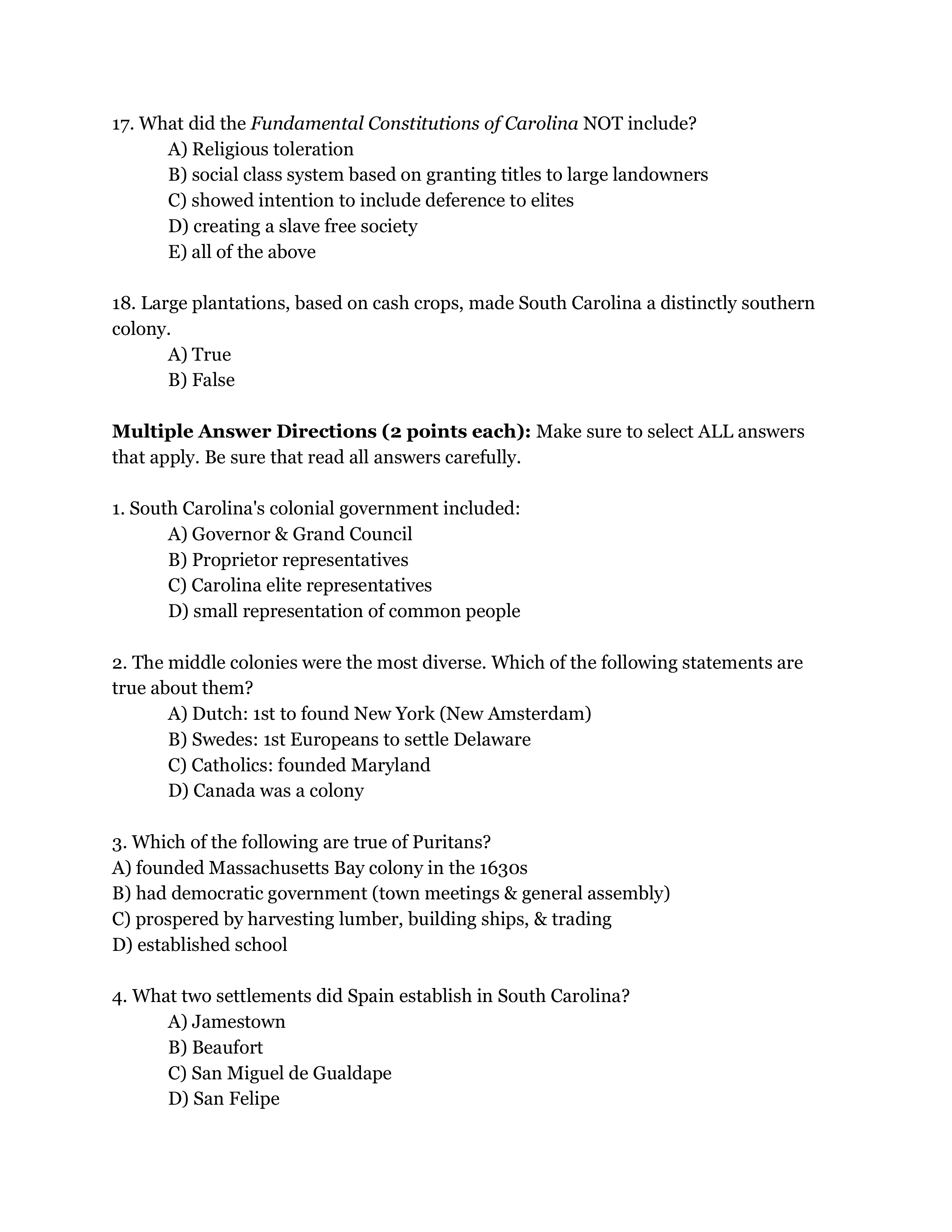 Exploration & Colonies Test - Craige Roberts | Library | Formative
